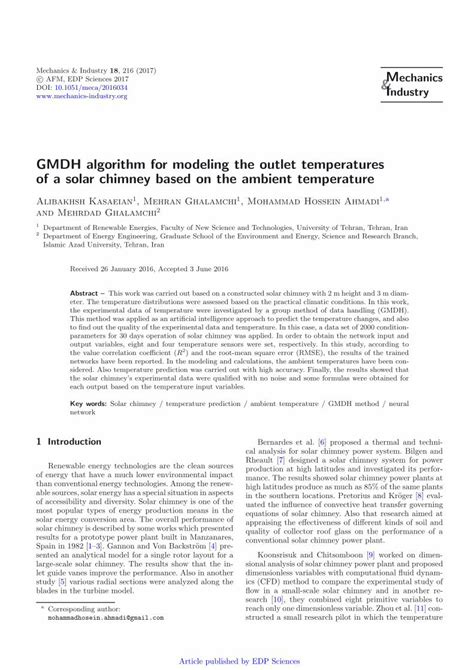 Pdf Gmdh Algorithm For Modeling The Outlet Temperatures Of A Dokumentips