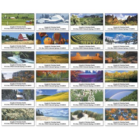 Four Seasons Deluxe Return Address Labels Colorful Images