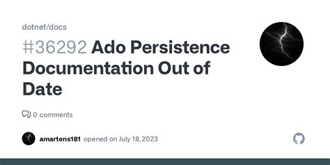 Ado Persistence Documentation Out Of Date · Issue 36292 · Dotnetdocs
