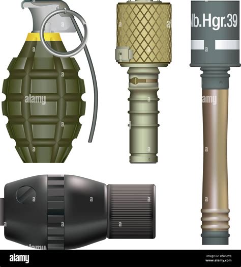 Wwii Hand Grenades Vector Set Stock Vector Image And Art Alamy