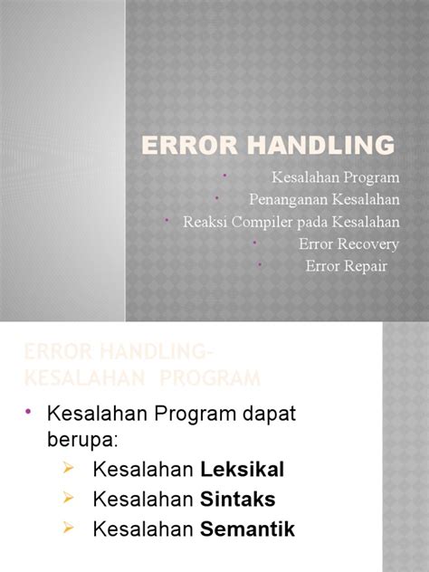 Penanganan Kesalahan Error Handling Pdf