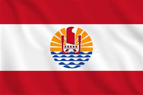 3d Illustration Waving Flag Of French Polynesia Vector Flag Of French