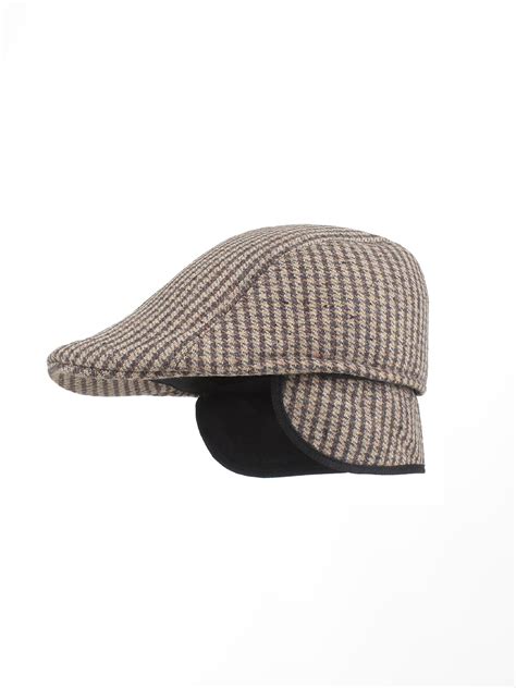 Buy Zacharias Men Self Design Woollen Ascot Cap With Earmuff Caps For