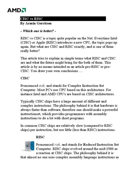 cisc vs risc pdf instruction set central processing unit