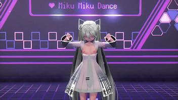 Hatsune Miku Cynical Night Plan Undress Dance Hentai Small Tits MMD D White Hair CLIP