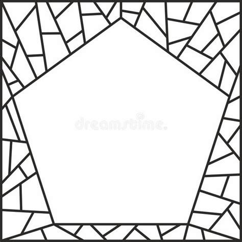 Pentagon Frame Template Isolated On White Background Vector