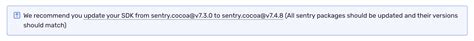 update warning for ios · issue 628 · getsentry sentry dart · github