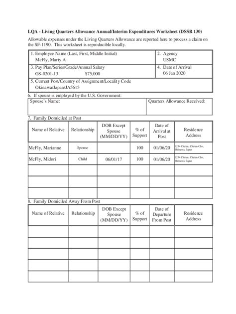 Fillable Online Dssr 130 Worksheet Lqa Initiation Example Pdf Fax