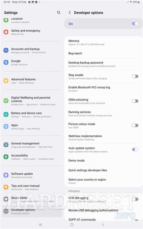 Developer Options Samsung Galaxy Tab S8 How To