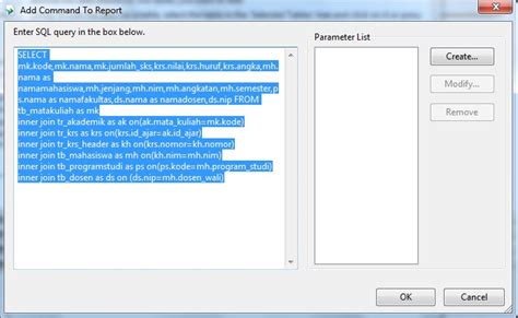 Membuat Laporan Crystal Report Berdasarkan NIM MySQL HTML
