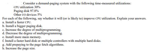 solved consider a demand paging system with the following