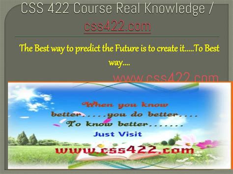 Ppt Css 422 Course Real Knowledge Css 422 Dotcom Powerpoint