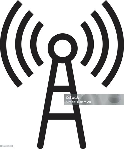 평면 라디오 안테나 아이콘 템플릿 로고 디자인 엠블럼 타워 통신 개요 솔리드 투명 배경에 고립 된 벽 웹사이트 모바일 프리젠테이션 및 로고 디자인을 위한 Antena