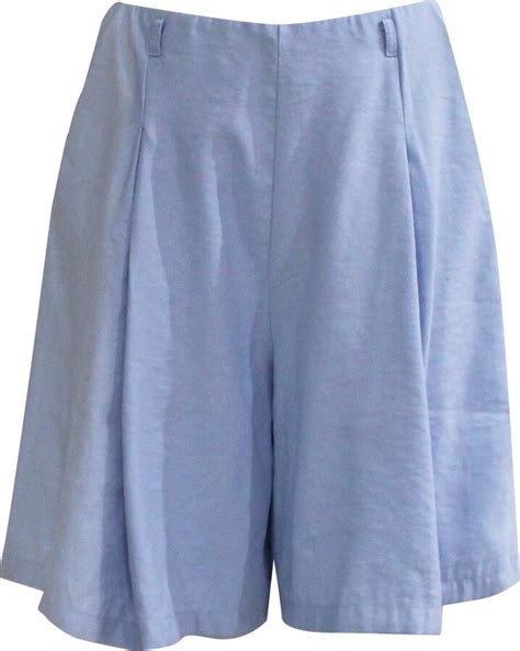 Salient Label Castro Culotte Shorts With Pleats In Sapphire Blue