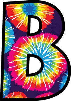 Alphabet Clipart Set With Letters Numbers And Symbols Tie Dye Hippies