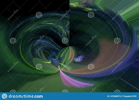 Abstract Digital Fractal Texture Illustration Wave Futuristic Power Magic Creative Template