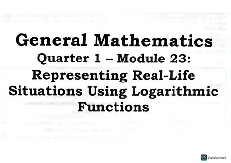 Solution Representing Real Life Situation Using Logarithmic Functions