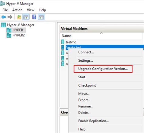 Upgrading The Vm Configuration Version In Windows Server