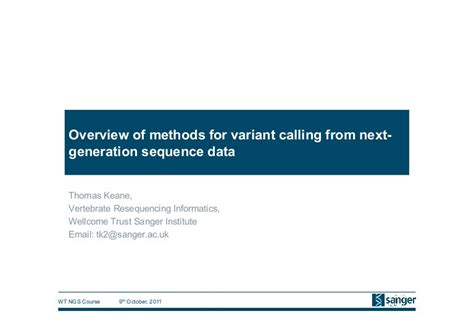 Overview Of Methods For Variant Calling From Next Generation Sequence