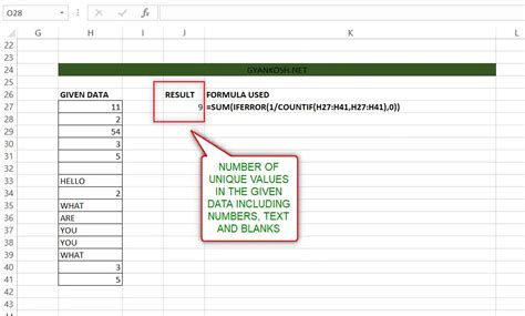 FIND And COUNT Unique Values Unique Text Values Or Numbers In Excel