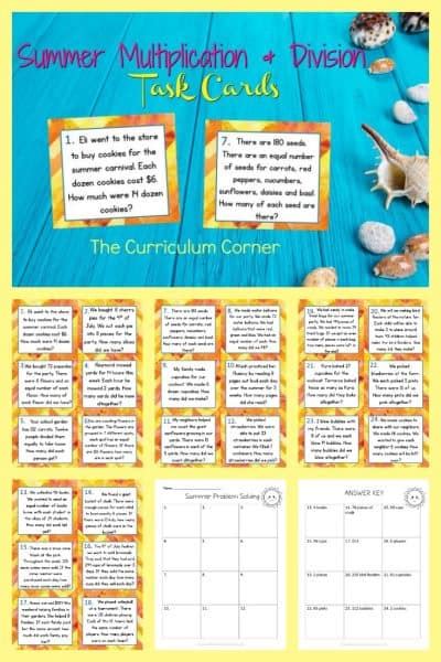 Summer Problem Solving Mult And Div The Curriculum Corner 4 5 6