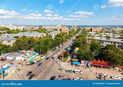 Panoramic View From Height On The City Samara Russia Editorial Photo