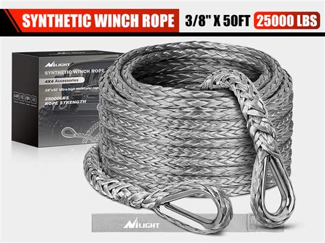 Nilight Synthetic Winch Rope Extension 3 8 Inch X 50 Feet