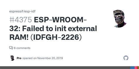 Esp Wroom 32 Failed To Init External Ram Idfgh 2226 · Issue 4375