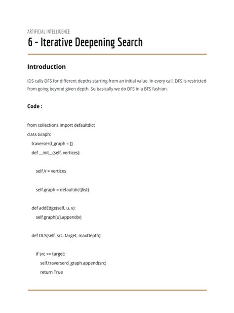 6 Iterative Deepening Search Artificial Intelligence Pdf