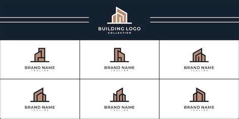 건물 건설 로고 디자인 터의 컬렉션 프리미엄 벡터