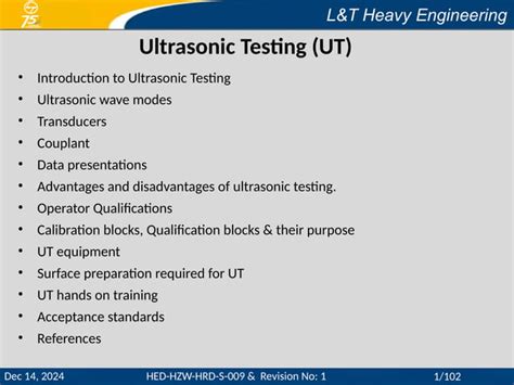 Non Destructive Ultrasonic Testing Presentation Ppt