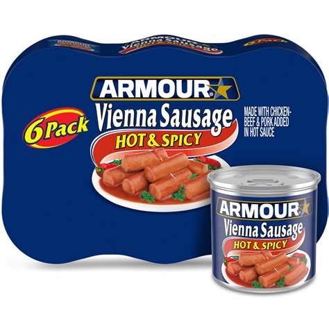 Armour Vienna Sausage Hot And Spicy Flavored 4 6 Oz Can Pack Of 6