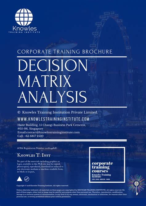 Decision Matrix Analysis Training Course In Singapore Knowles Training Institute