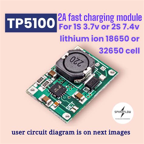Tp5100 1s 2s Battery Charging Module Single Double Cell 2a Fast