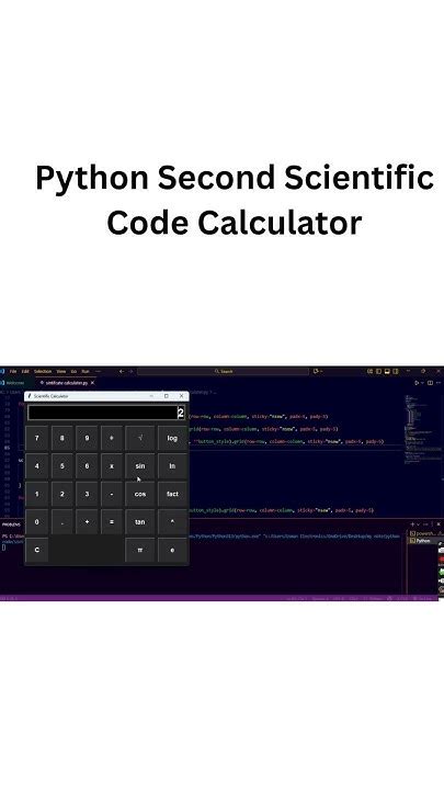 Python Second Scientific Code Calculator Pythonshortvideo Youtube