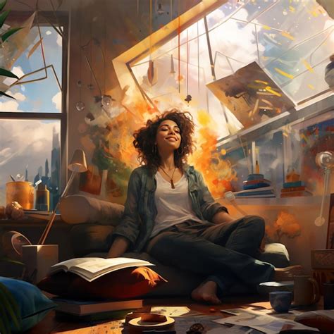 Premium Photo Radiant Woman Living Her Best Life Embracing Positivity