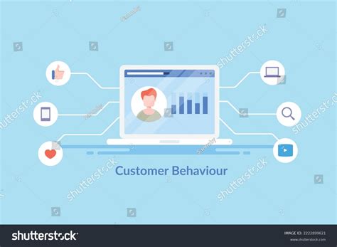 Customer Behavior Analysis Behavioral Marketing Software Stock Vector