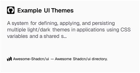 Example Ui Themes Implement Adaptable Light And Dark Themes With Css Variables And Persistent