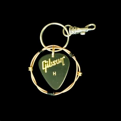 Gibson Guitar String Keychain Upcycled Guitar String Jewelry By Kera Berutti