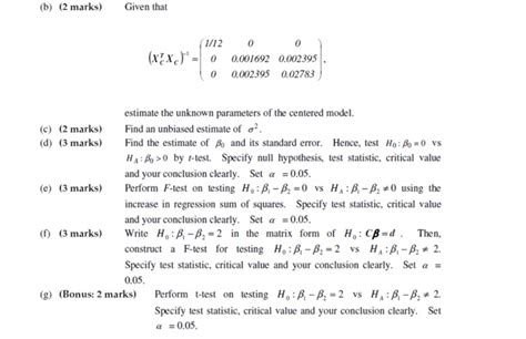 using the following summary statistics fit a