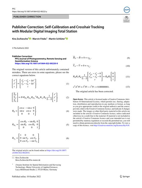 Pdf Publisher Correction Self Calibration And Crosshair Tracking