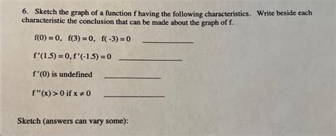 solved 6 sketch the graph of a function f having the
