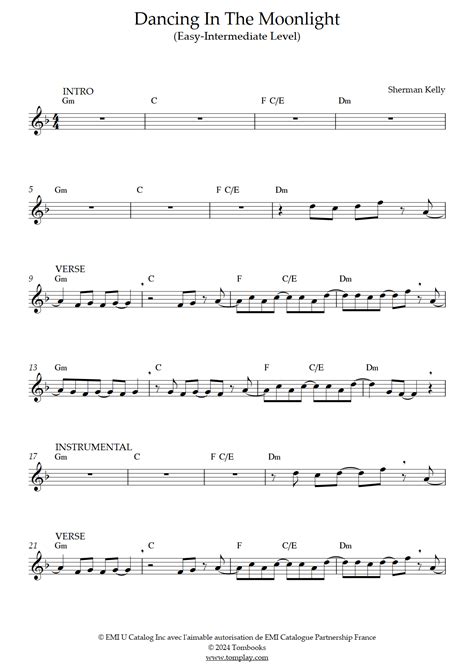 Dancing In The Moonlight Easyintermediate Level Toploader