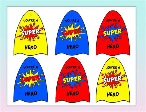 Printable Super Hero Lollipop Capes Super Hero Valentines Suckers