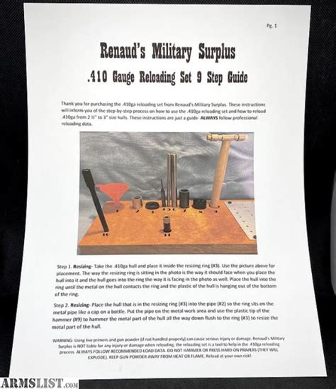 Armslist For Sale 410 Custom Reloading Kit