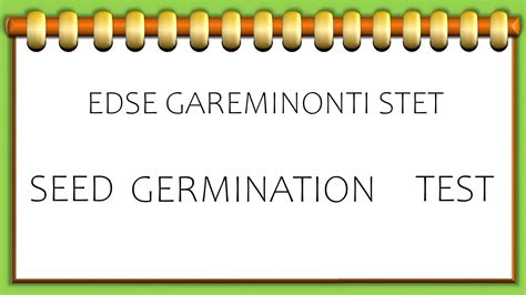 Seed Germination Testing Using Rag Doll And Seed Box Method PPTX