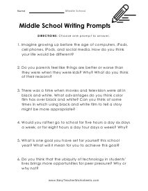 Writing Worksheets High School