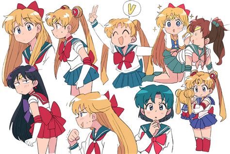 Tsukino Usagi Sailor Moon Mizuno Ami Aino Minako Hino Rei And 4