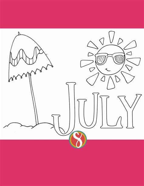 Free July Coloring Pages — Stevie Doodles