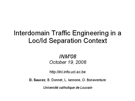 Interdomain Traffic Engineering In A Locid Separation Context